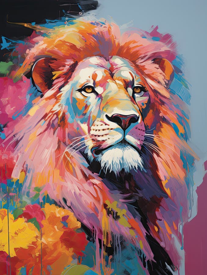 Abstract Art Leon Looking Like a Businessman. Stock Illustration ...