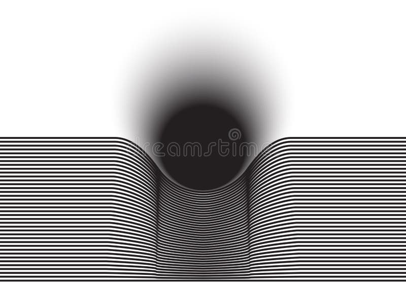 Abstract Art Line Design. Mass Gravity Concept. Down Move Circle with ...