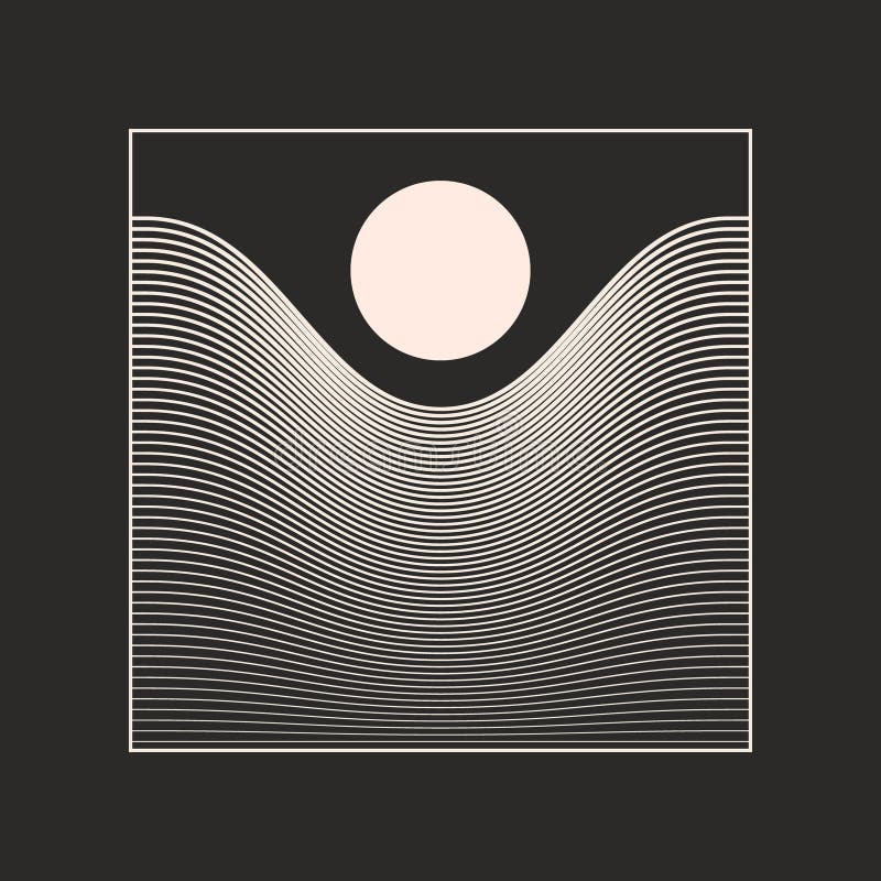 Abstract Art Line Design. Mass Gravity Concept Stock Vector ...