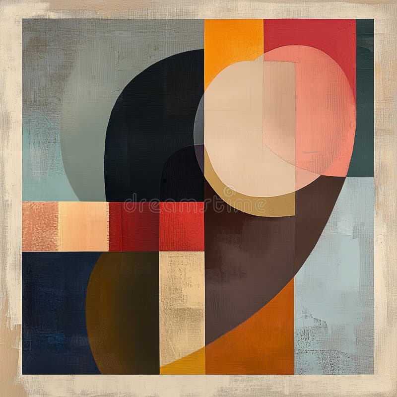 Abstract Art with Multi-colored Geometric Shapes Stock Illustration ...