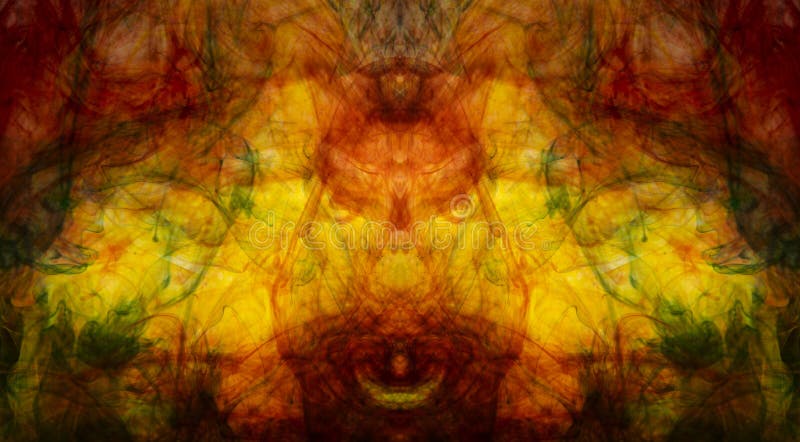 Abstract Art with Multi-coloured Ink and Paints on Dark Canvas Stock ...