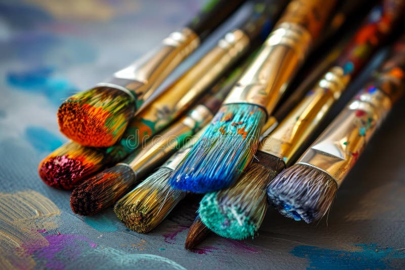 Abstract Art Multicolored Splatter Drawing Tools. Generate Ai Stock ...