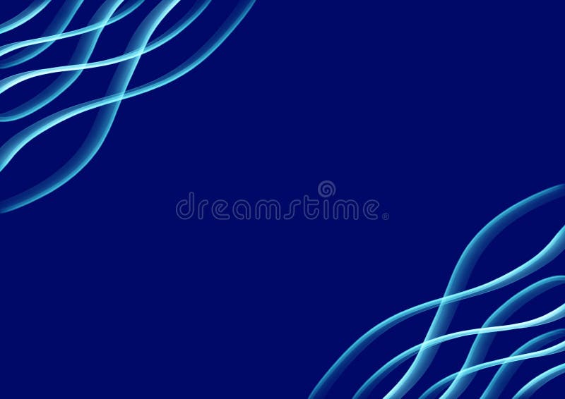 Abstract Art Navy Blue Background with Wavy Swirl Sky Neon Lines at the ...