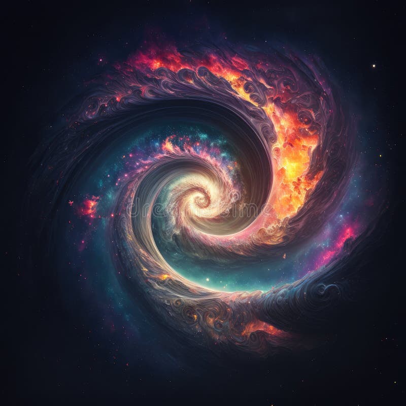 Abstract Art in Nebula Twirl in Galaxy in Dynamic Movement. Stock Image ...