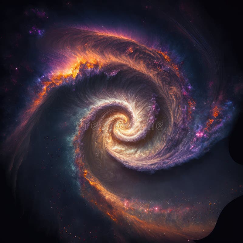 Abstract Art in Nebula Twirl in Galaxy in Dynamic Movement. Stock Image ...