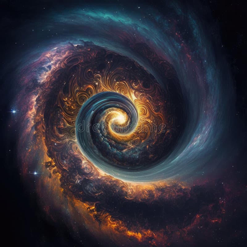 Abstract Art in Nebula Twirl in Galaxy in Dynamic Movement. Stock ...