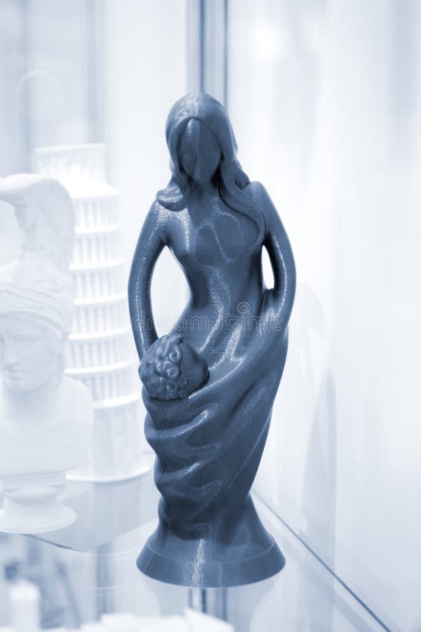 Abstract Art Object Printed 3D Printer Colored Blue Creative Model ...