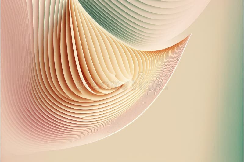 Abstract Art of Overlapped Curve Line in Pastel Color Pattern. Stock ...