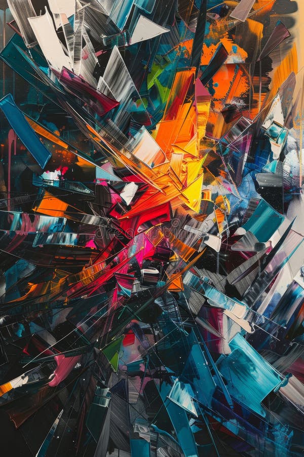 Abstract Art with Overlapping Lines and Confusing Figures Depicting a ...