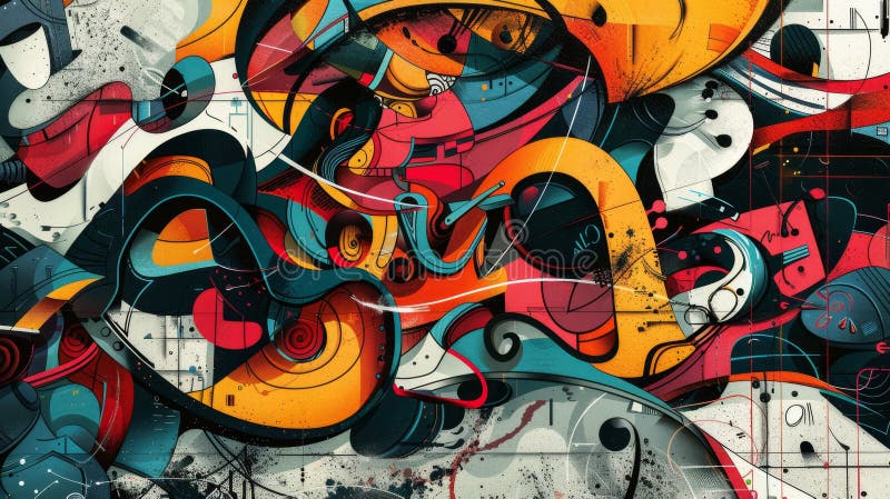 Abstract Art with Overlapping Lines and Confusing Figures Representing ...