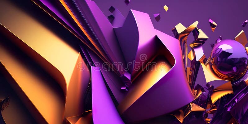 Abstract Art with Overlapping Shapes and Patterns in Shades of Purple ...