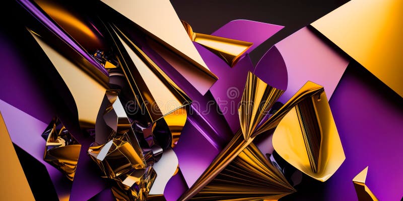 Abstract Art with Overlapping Shapes and Patterns in Shades of Purple ...