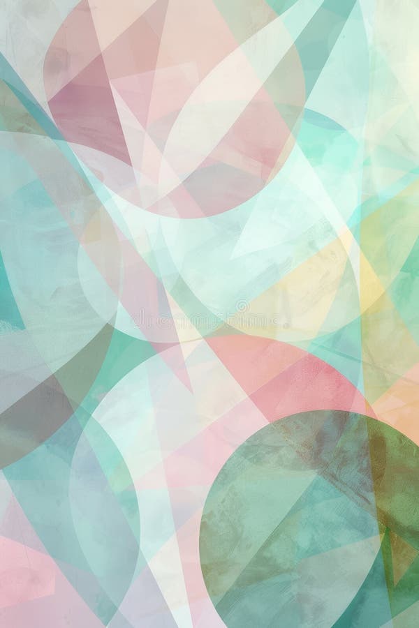 Abstract Art with Overlapping Transparent Colored Shapes in Pastel ...