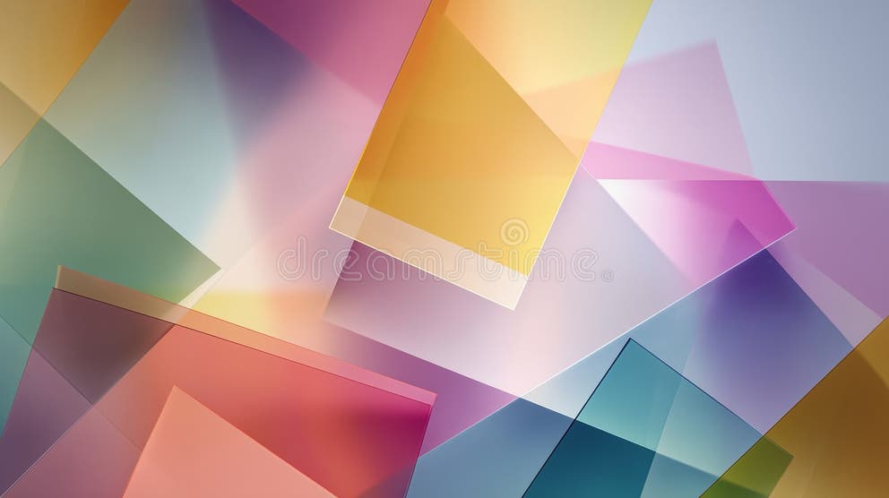 Abstract Art of Overlapping Transparent Paper Sheets Stock Illustration ...