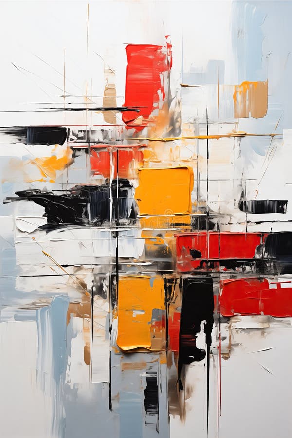 Painting Done with Warm Colors Stock Photo - Image of grunge, chaotic ...