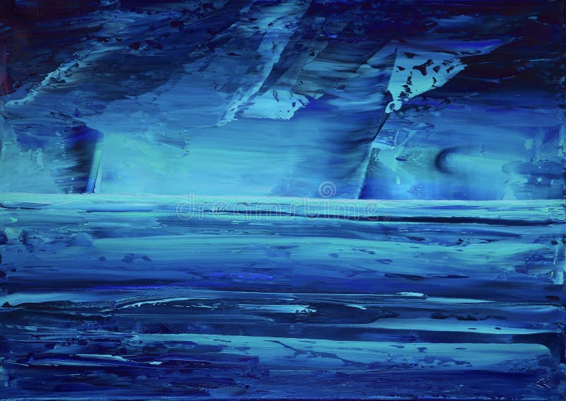 Abstract Art Painting about Ocean Stock Photo - Image of gallery ...