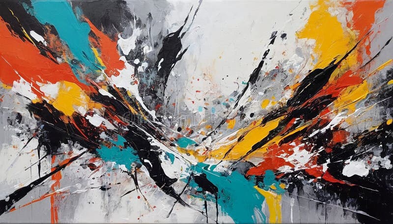 Abstract Art Painting in the Style of Postmodernism Stock Illustration ...