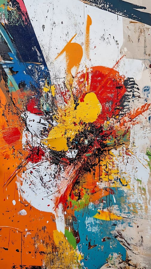Abstract Art Painting with Vibrant Colors and Textures Stock ...