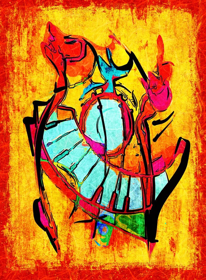 Abstract Painting of a Chef Stock Illustration - Illustration of food ...