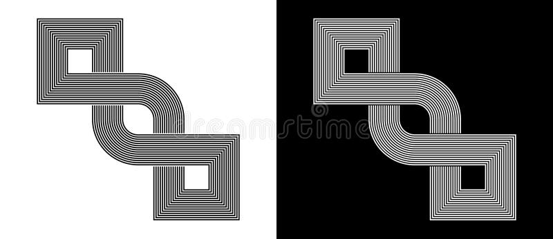 Abstract Art Parallel Lines As Geometric Design Element. Black Shape on ...