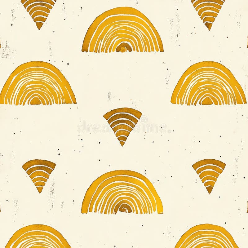 Abstract Art Pattern with Yellow Arcs on White Background Stock ...