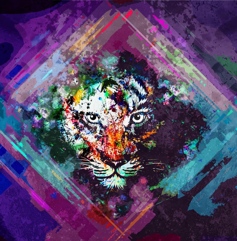 Abstract Art Tiger Cubism Style Stock Illustrations – 43 Abstract Art ...