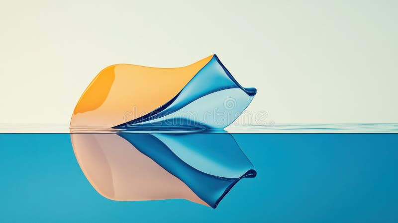 Minimalist Abstract Art of an Object Floating on Water Geometric ...