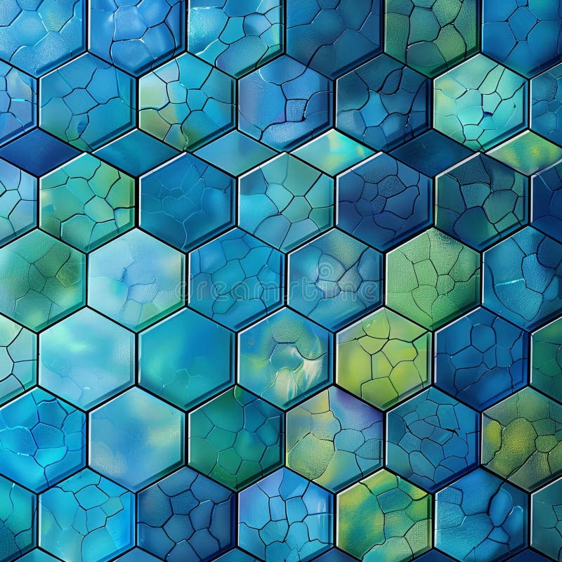 Hexagonal Honeycomb Pattern Various Shades Green Stock Photos - Free ...