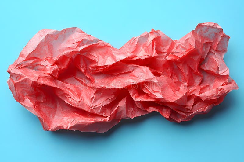 Abstract Red Crumpled Paper on Blue Background for Modern Design ...
