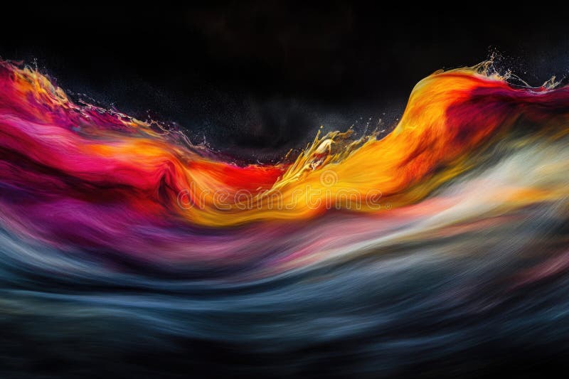 Abstract Art Piece Featuring Vibrant Colors Wavy Patterns Stock Photos ...