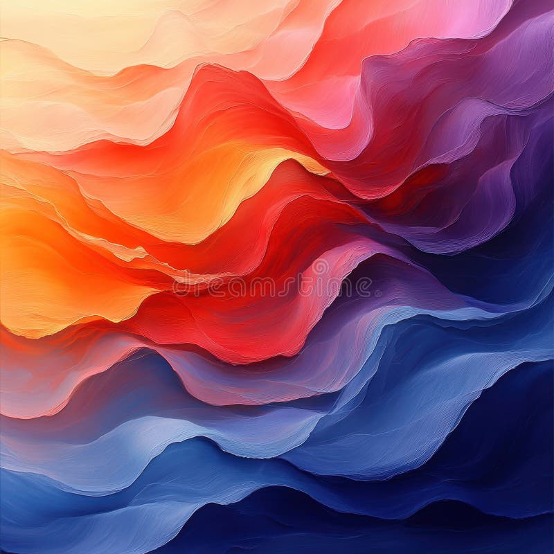 An Abstract Art Piece Showcasing Dynamic Color Blending, Evoking ...