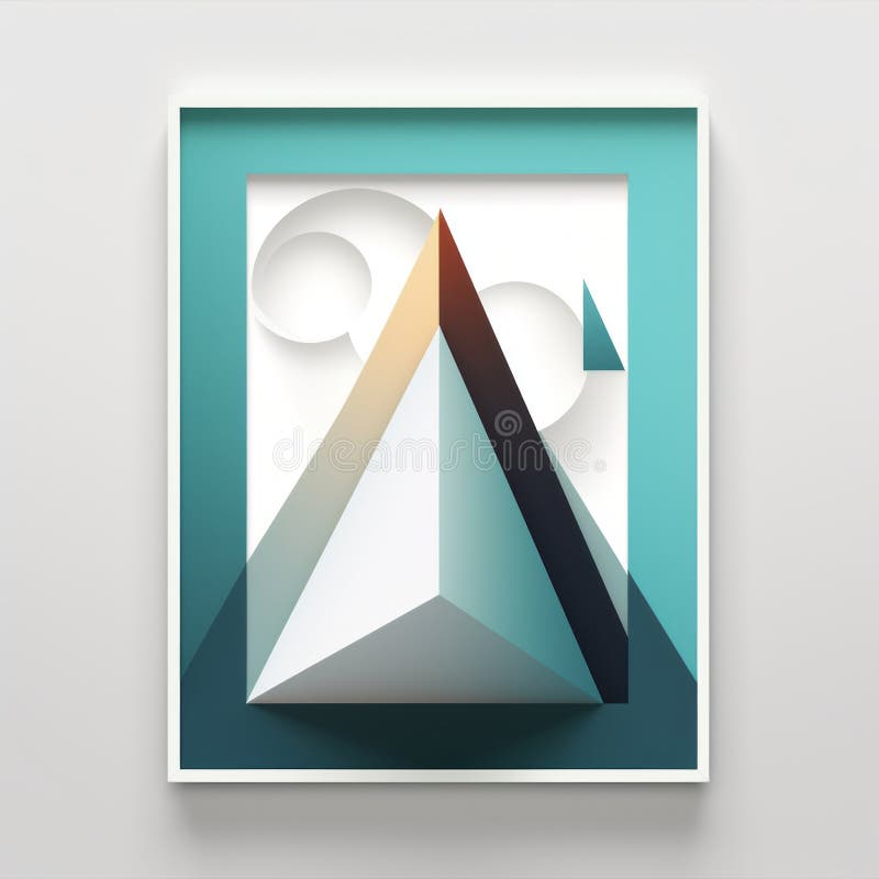 An Abstract Art Piece with a Triangle in the Middle Stock Illustration ...