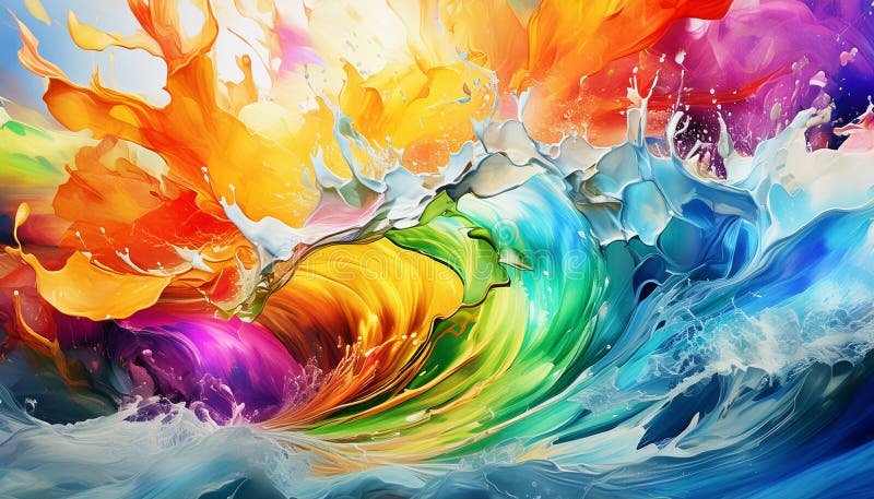 Abstract Art Piece with a Vibrant Swirl of Colors Stock Illustration ...