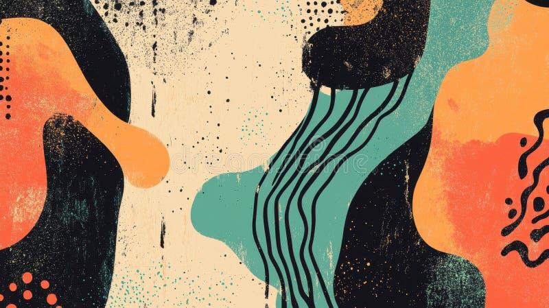 Abstract Art Poster , Dynamic Interplay of Bold Geometric Shapes Stock ...