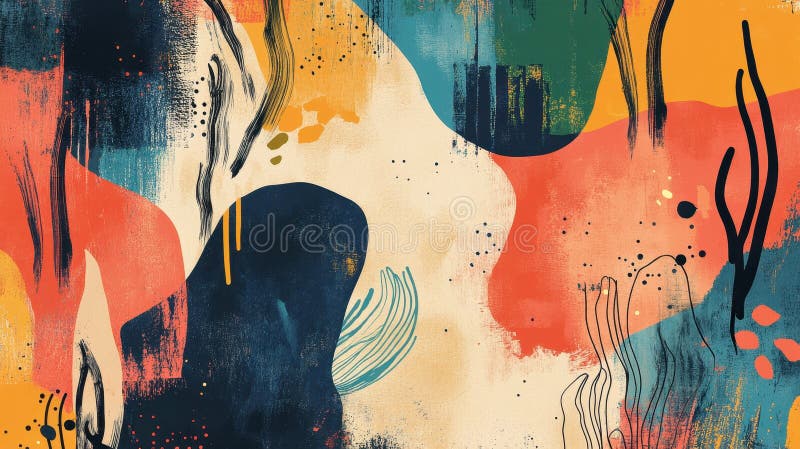 Abstract Art Poster , Dynamic Interplay of Bold Geometric Shapes Stock ...