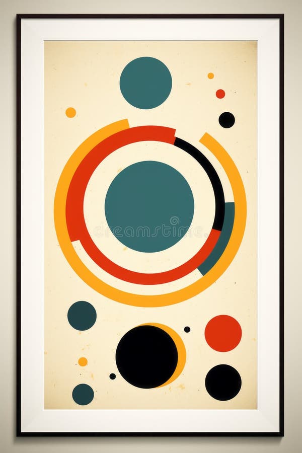 An Abstract Art Print with Circles and Circles Stock Illustration ...