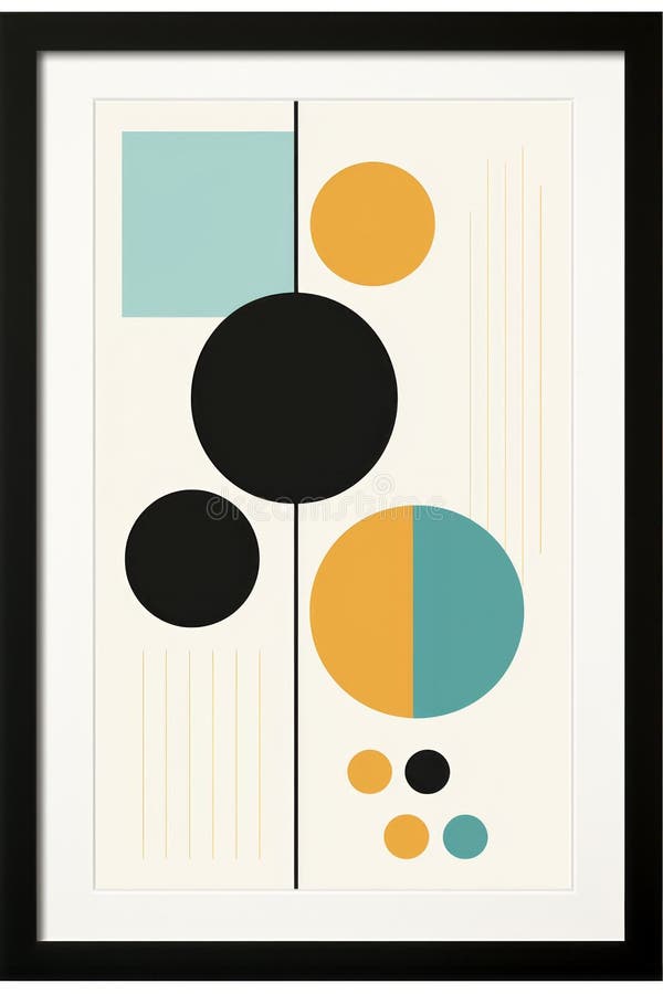 An Abstract Art Print with Circles and Dots Stock Illustration ...