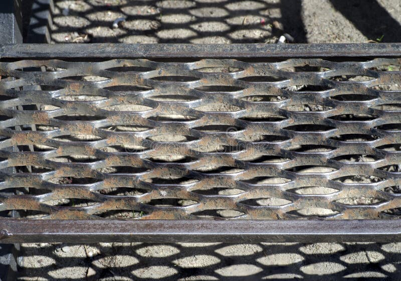 The Surface of the Metal Step from the Metal Grate, Top View. Stock ...