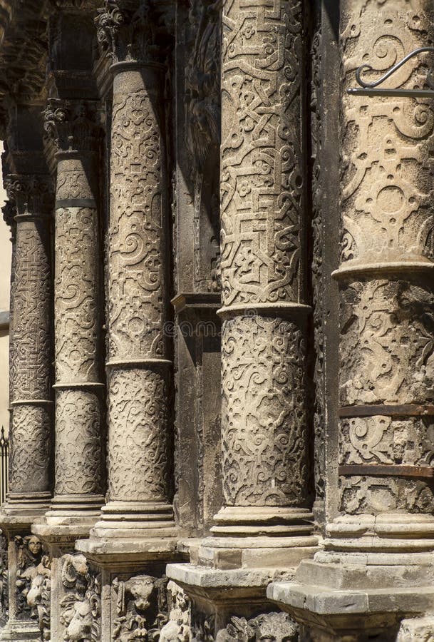 Texture of Old Stone Columns As a Background. Stock Photo - Image of ...