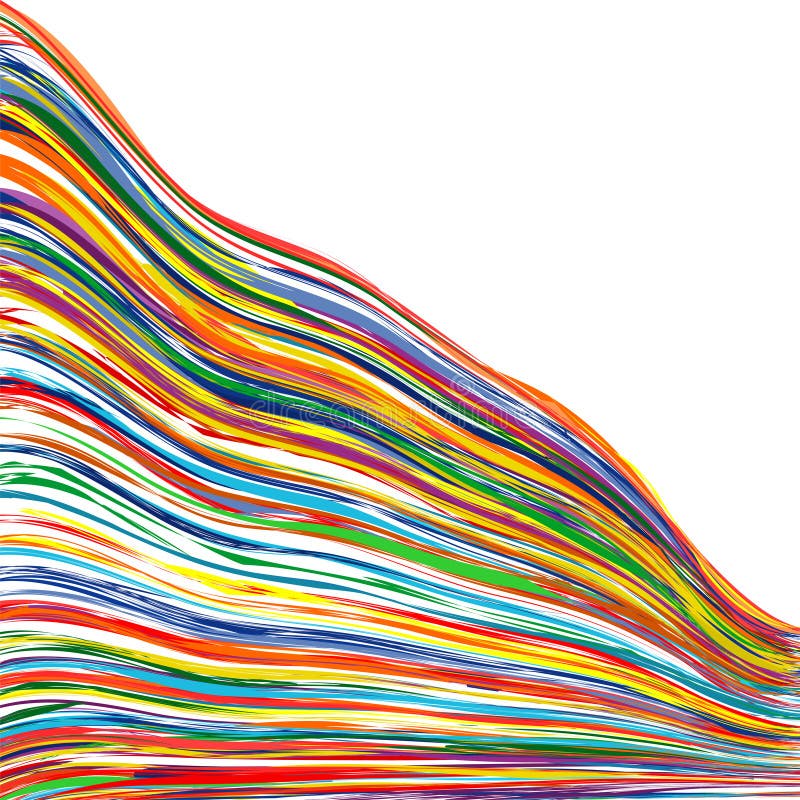 Abstract Art Rainbow Curved Lines Colorful Background Stock Vector ...