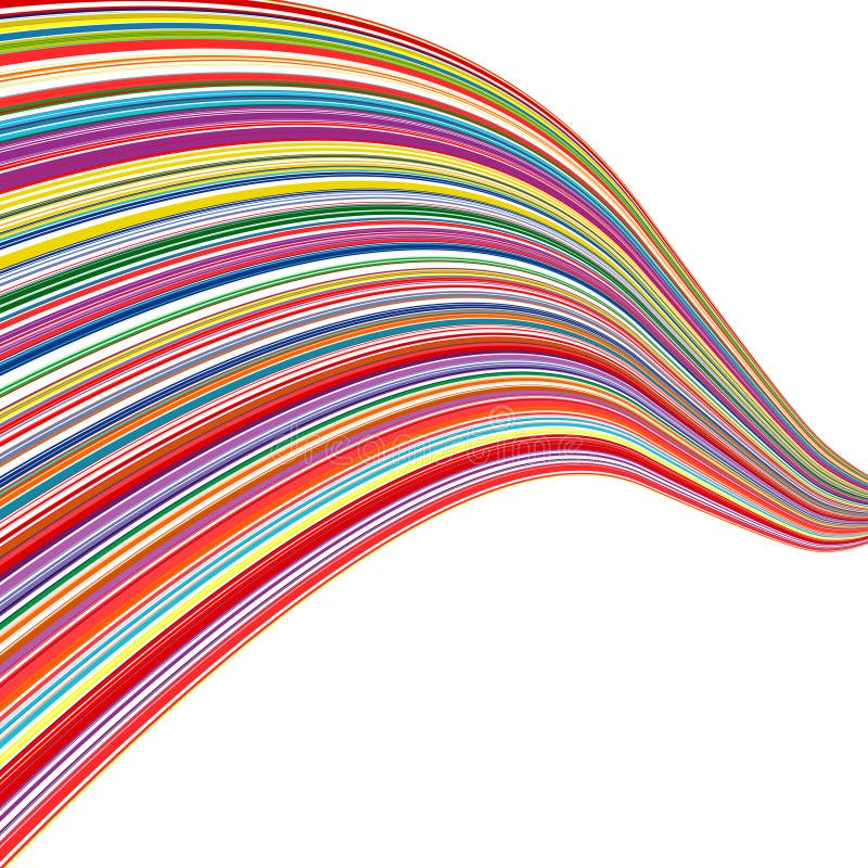 Abstract Rainbow Curved Lines Frame Circle Colorful Background Stock ...