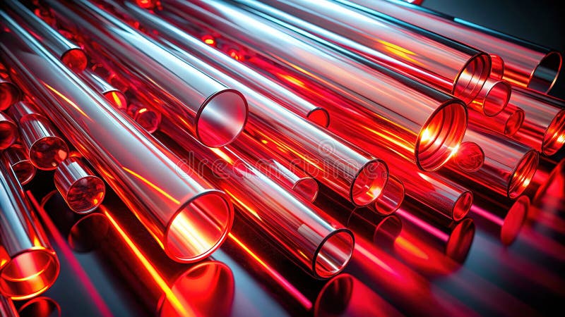 Abstract Art Red Glass Tubes in a Swirling Glow a Stunning Visual ...