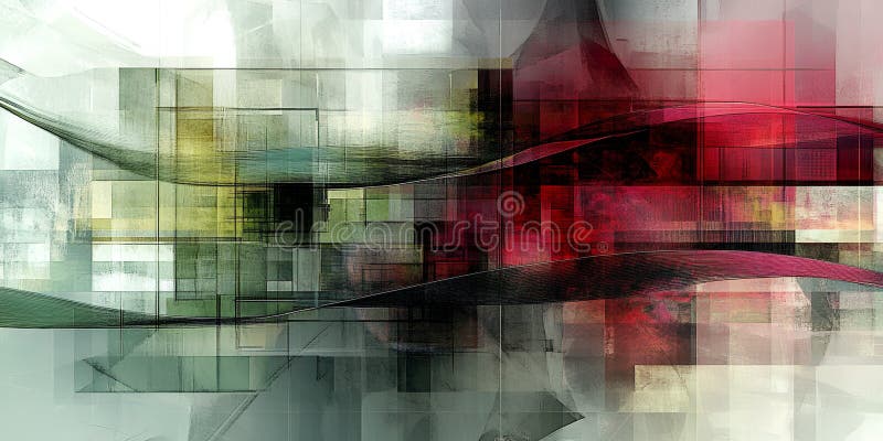 Abstract Art with Red and Green Stock Illustration - Illustration of ...