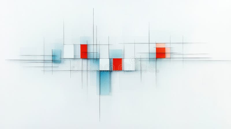 Abstract Composition Red Accents Black Shapes Canvas Stock Photos ...