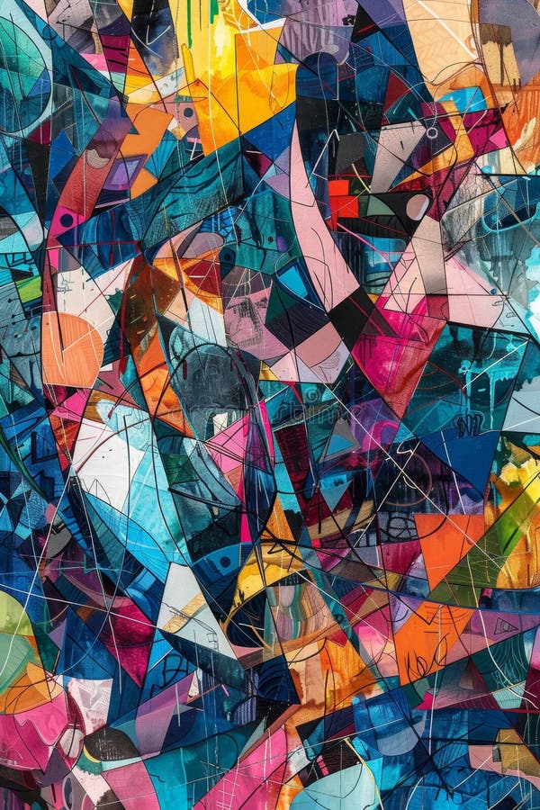 Abstract Art Reflecting Chaos of a Troubled Mind through Overlapping ...