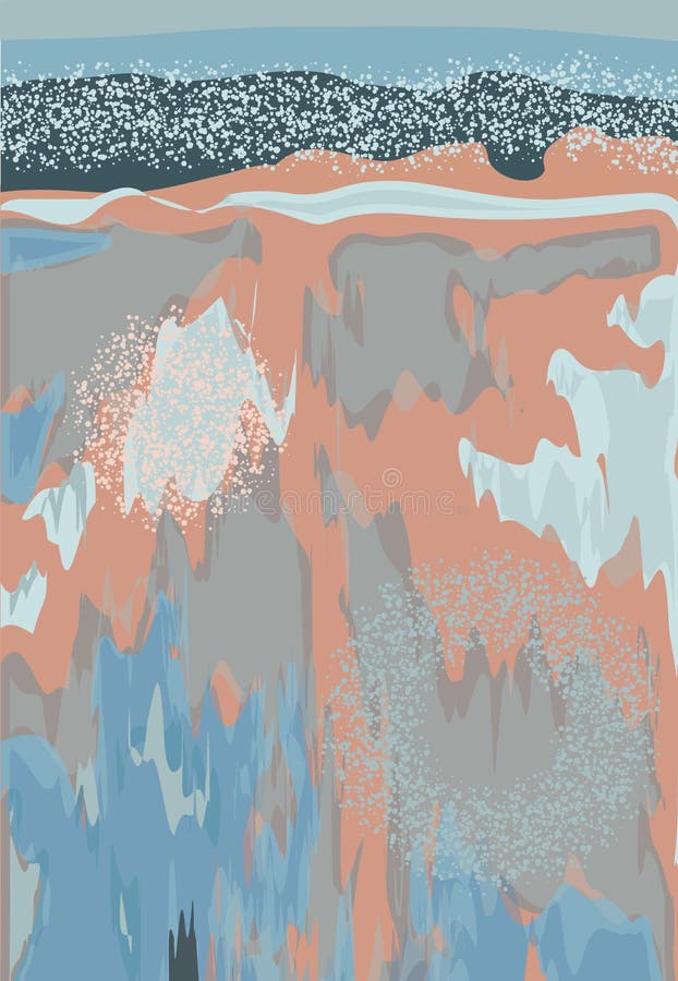 Abstract Art Seascape Beautiful Beach-Seascape Illustration Stock ...