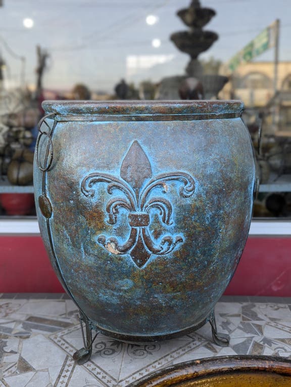 Abstract Art Series - Fleur De Lys Blue Copper Editorial Image - Image ...