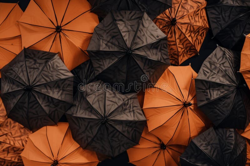 Abstract Art of Several Umbrellas Open and Together, AI Generated Stock ...
