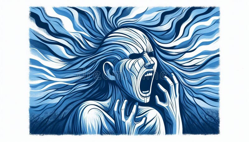 Abstract Surreal Art Illustration of Anger during Creative Process ...