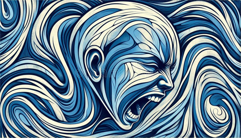 Abstract Surreal Art Illustration of Anger during Creative Process ...